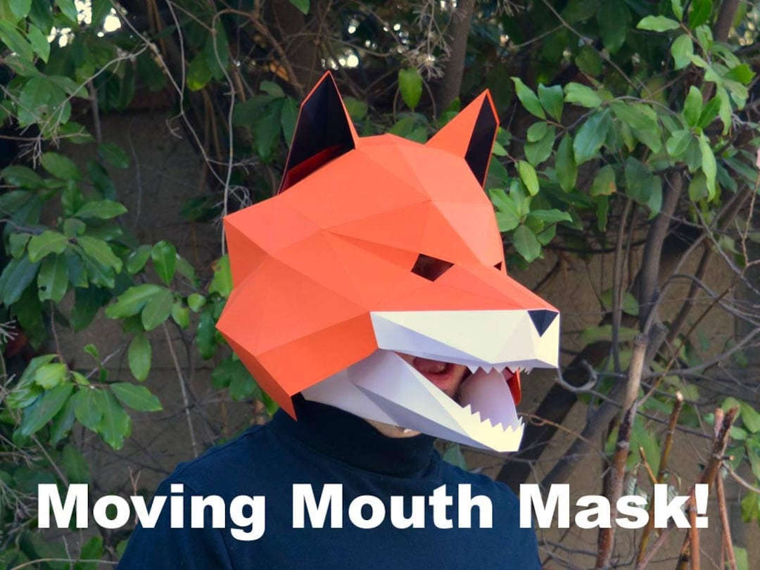 Fox Mask With Moving Jaw! - Paper Halloween Mask | Animal Mask | DIY ...