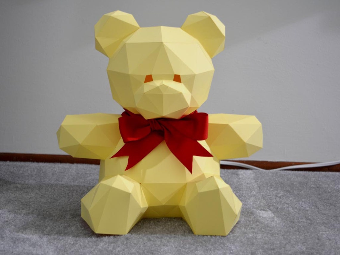 Teddy Bear Paper Pattern | Kids Night Light (PDF Pattern) - Etsy