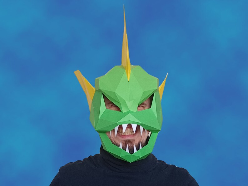 Fish Monster Mask Papercraft Pattern : DIY Mask Paper Craft - Etsy