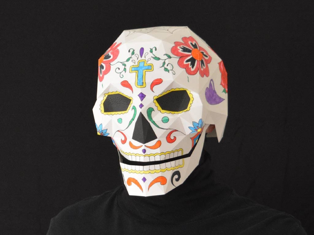 Skull Mask With Moving Mouth Pattern Two Styles Halloween - Etsy Australia