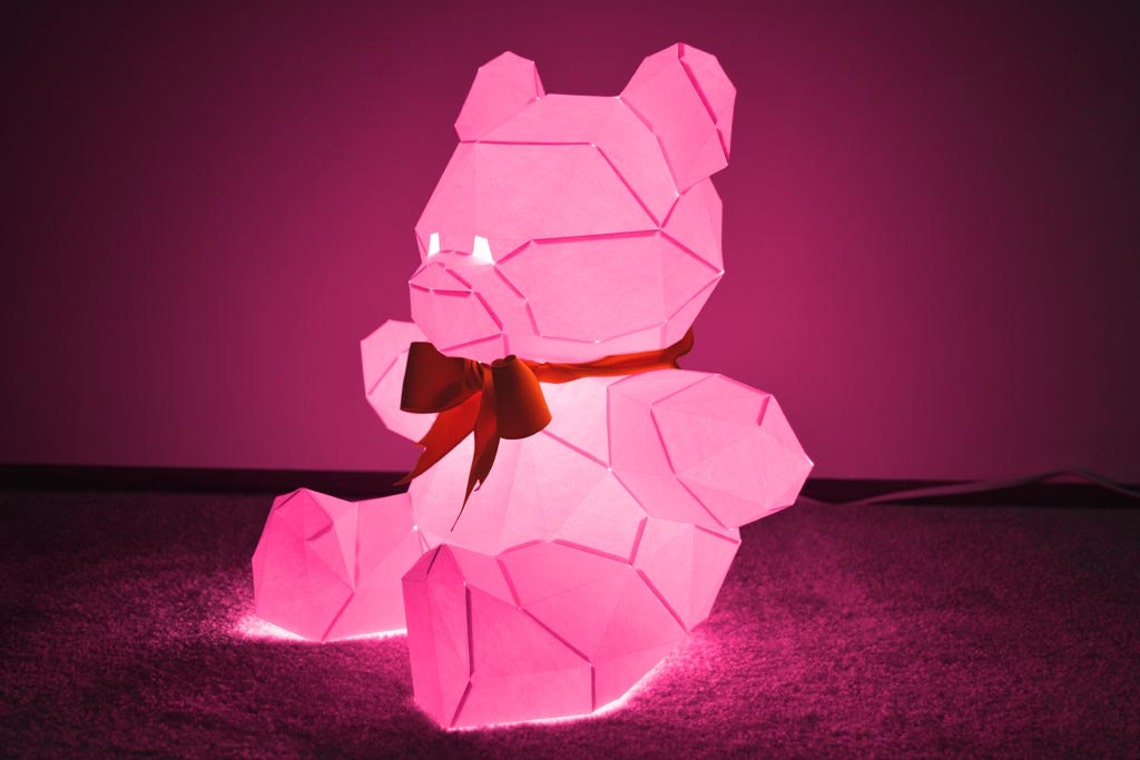 Teddy Bear Lamp You Can Build Yourself Light up Teddy Bear - Etsy