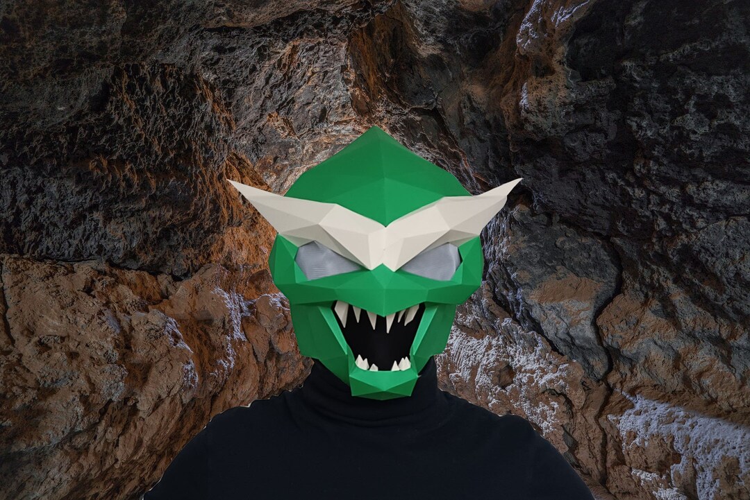Goblin Mask Papercraft Pattern : DIY Mask Paper Craft Mask Gremlin Orc ...