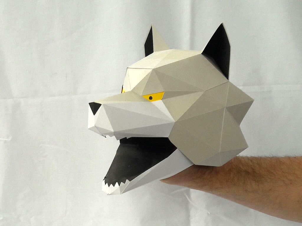 Hand Puppet Pattern: Build Your Own Wolf Puppet Paper Puppet - Etsy España