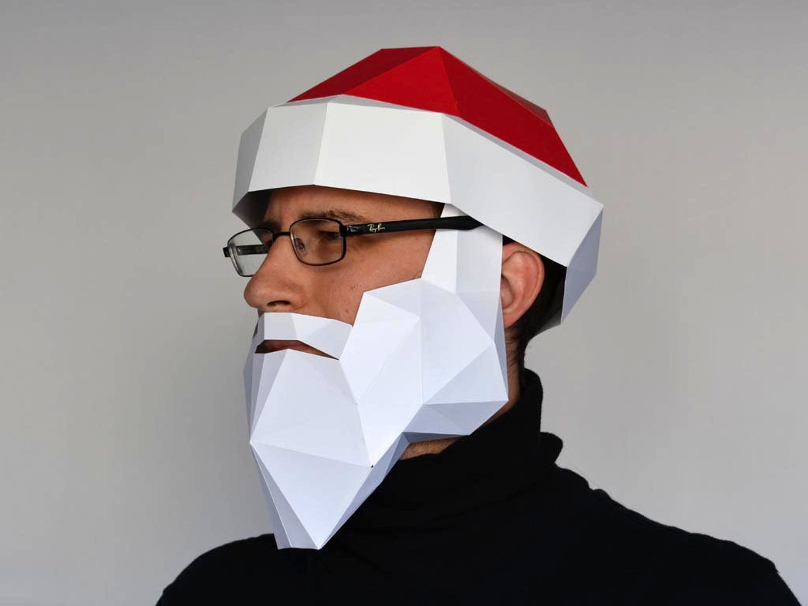 A Santa Suit in Paper! Santa Hat and Beard PDF Pattern | Santa Mask ...