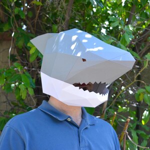 Shark Mask - Papercraft Template | Baby Shark Animal Mask Halloween ...