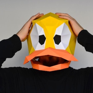 Rubber Duck Mask Papercraft Pattern | Cartoon Mask | Printable Mask ...