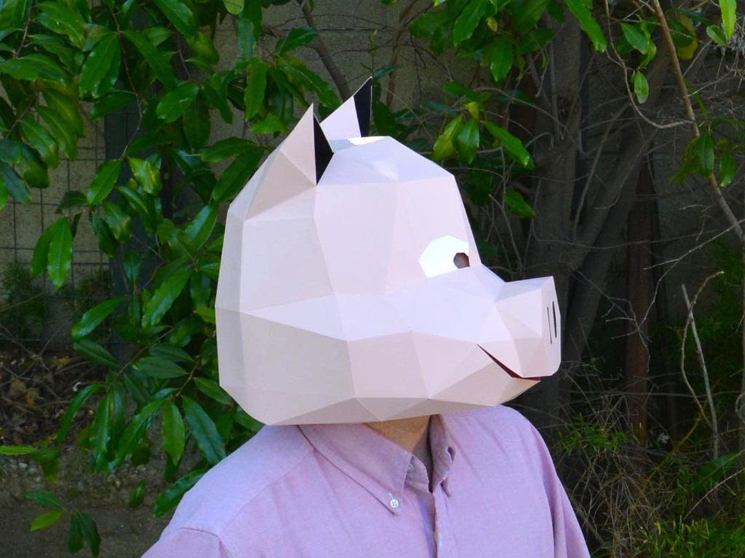 Toon Pig Mask Papercraft Pattern | Cartoon Mask | Printable Mask ...
