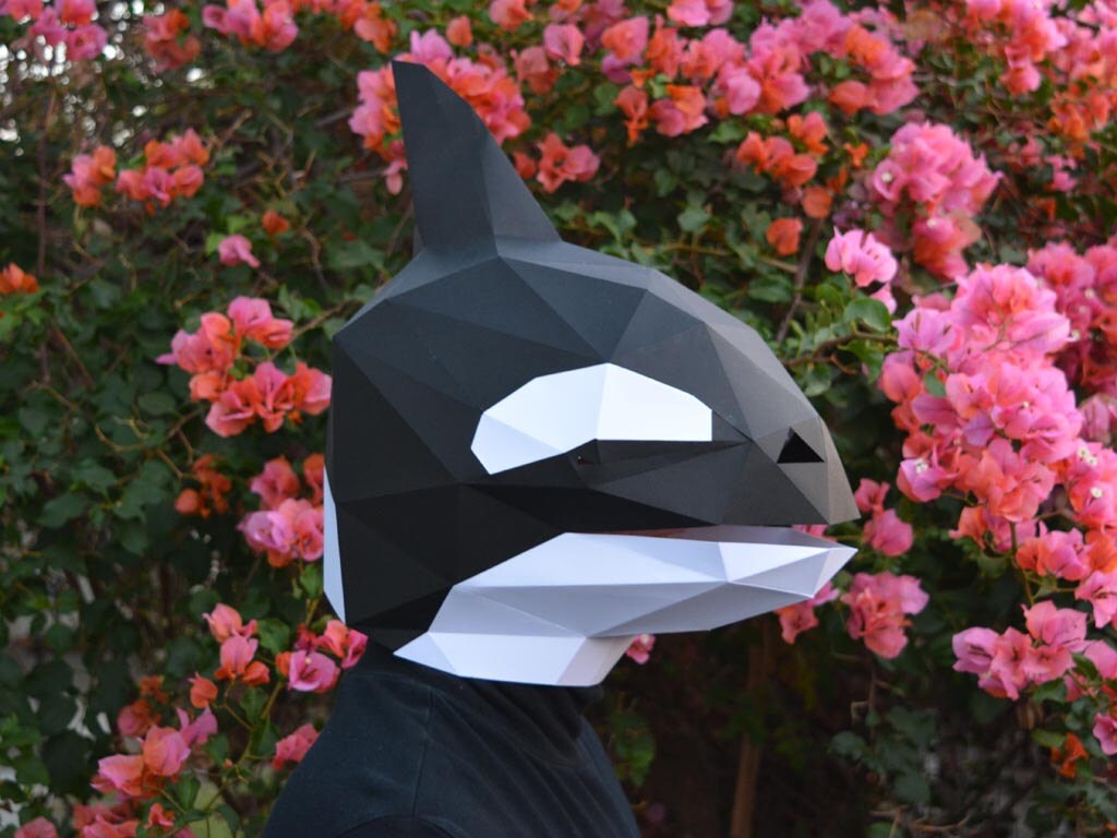 Papercraft Orca Mask Pattern – DIY Halloween Costume (PDF Pattern ...