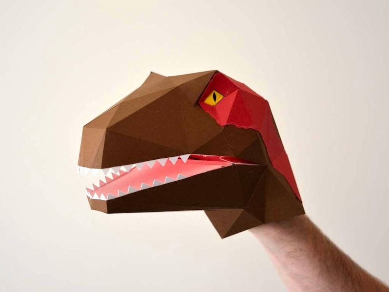 Velociraptor Puppet Paper Pattern Dinosaur Puppet Kids - Etsy