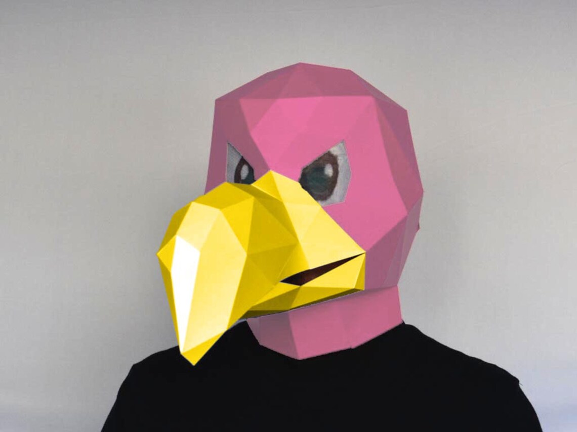 Vulture Mask Papercraft Pattern | Printable Halloween Costume (PDF) - Etsy