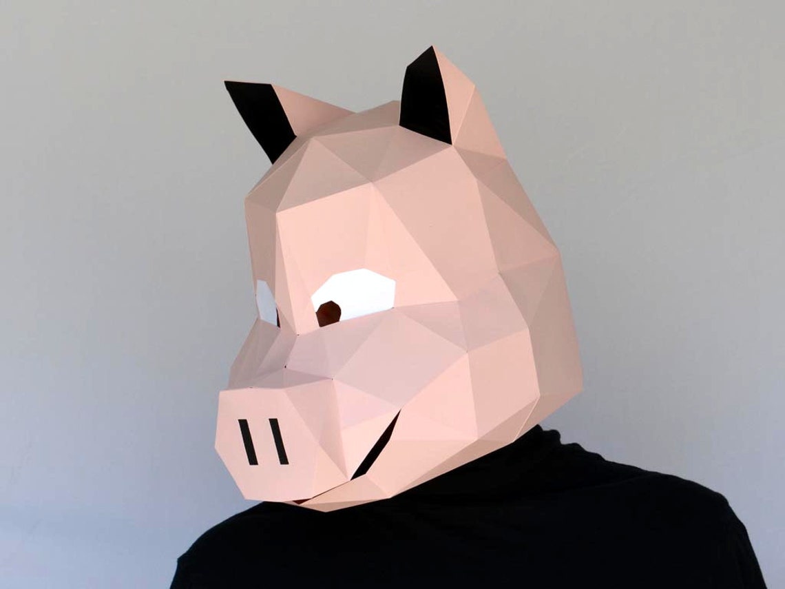 Toon Pig Mask Papercraft Pattern Cartoon Mask Printable - Etsy