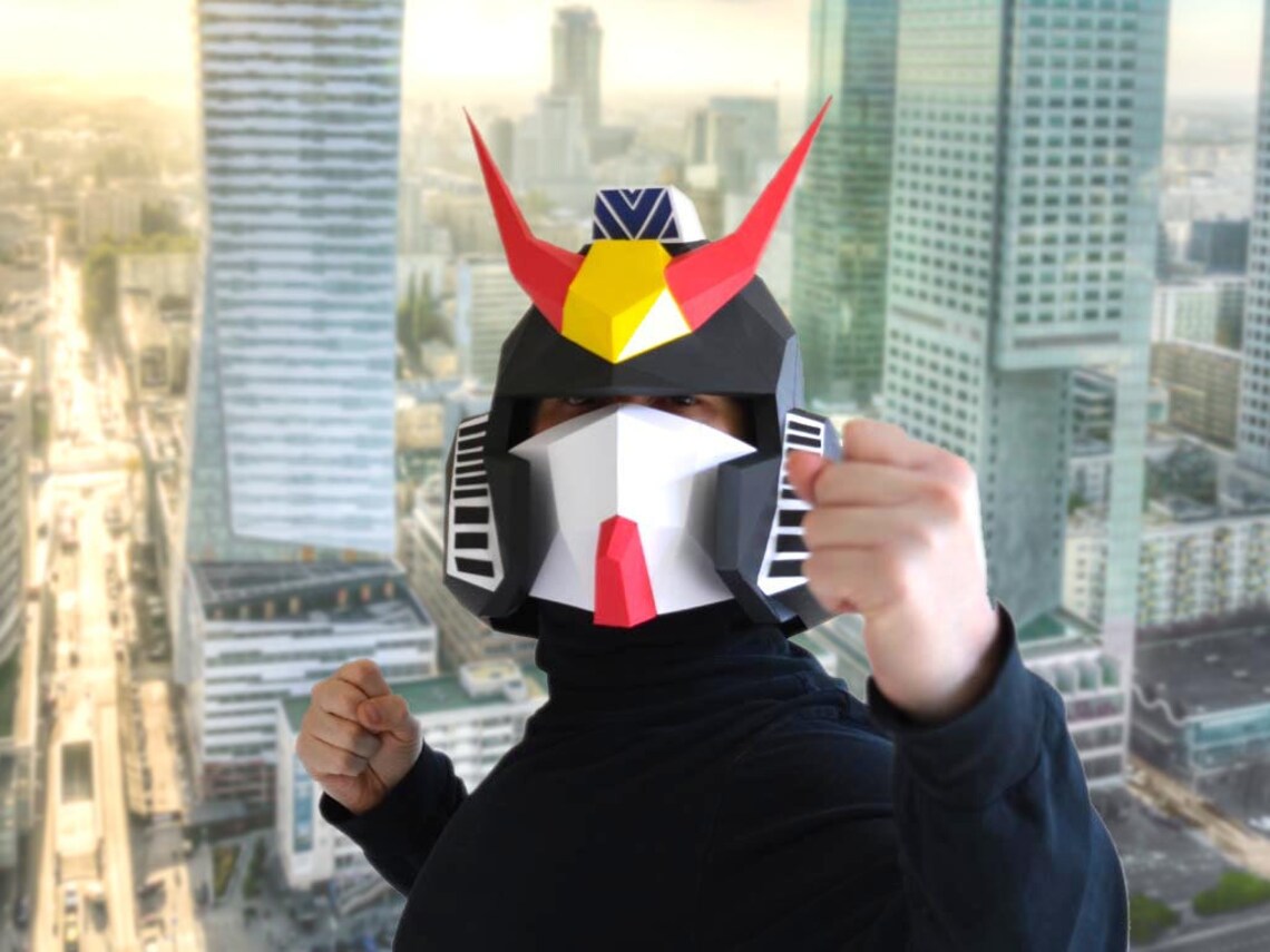 DIY Anime Robot Helmet – Paper Craft Mask (PDF Download) - Etsy