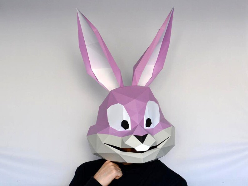 Bunny Mask Papercraft Pattern Rabbit Mask Cartoon Mask - Etsy
