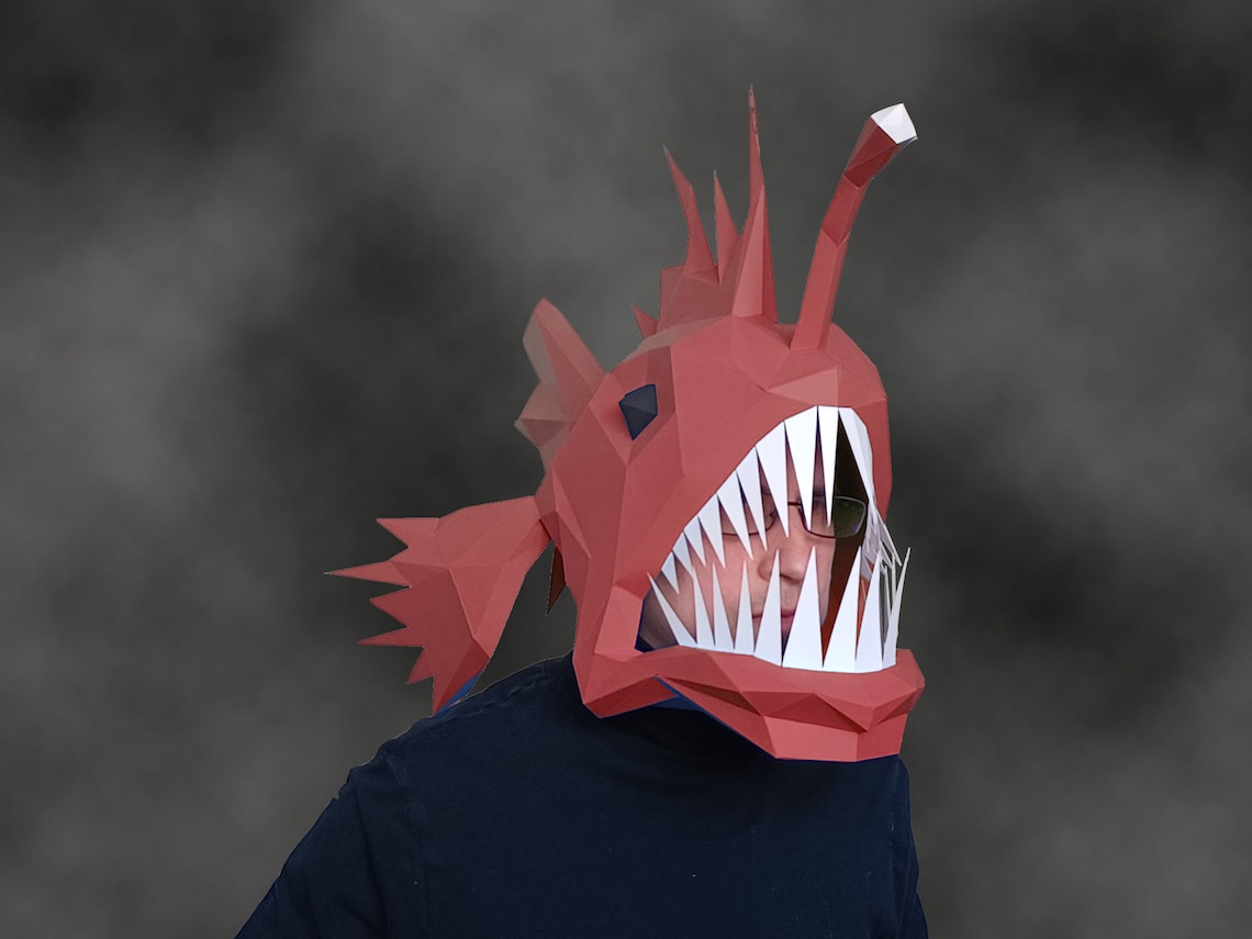 Scary Halloween Mask: Angler Fish Mask Pattern Anglerfish - Etsy