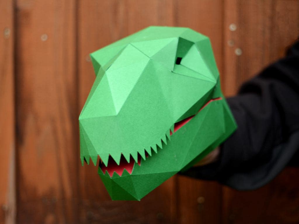 T-rex Paper Puppet – DIY Kids Craft Project (PDF Template) - Etsy
