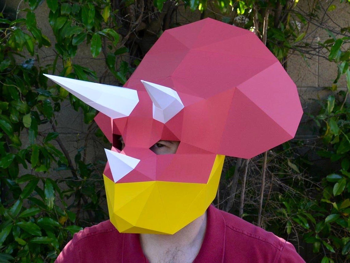 Dinosaur Mask Triceratops Great Dinosaur Birthday Fun | Etsy