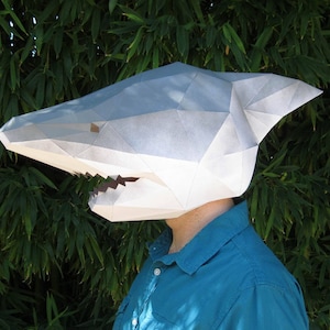 Shark Mask - Papercraft Template | Baby Shark Animal Mask Halloween ...