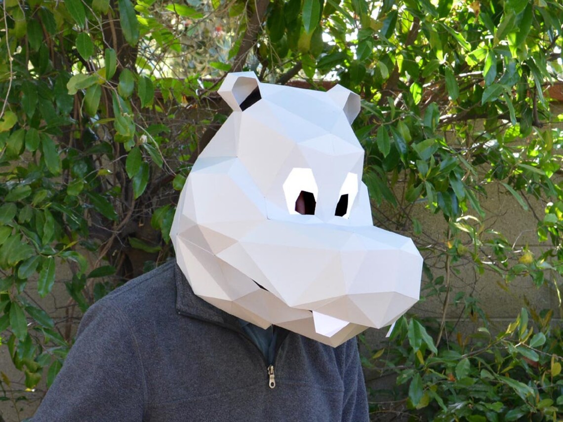 Toon Hippo Mask Papercraft Pattern Cartoon Mask Printable - Etsy
