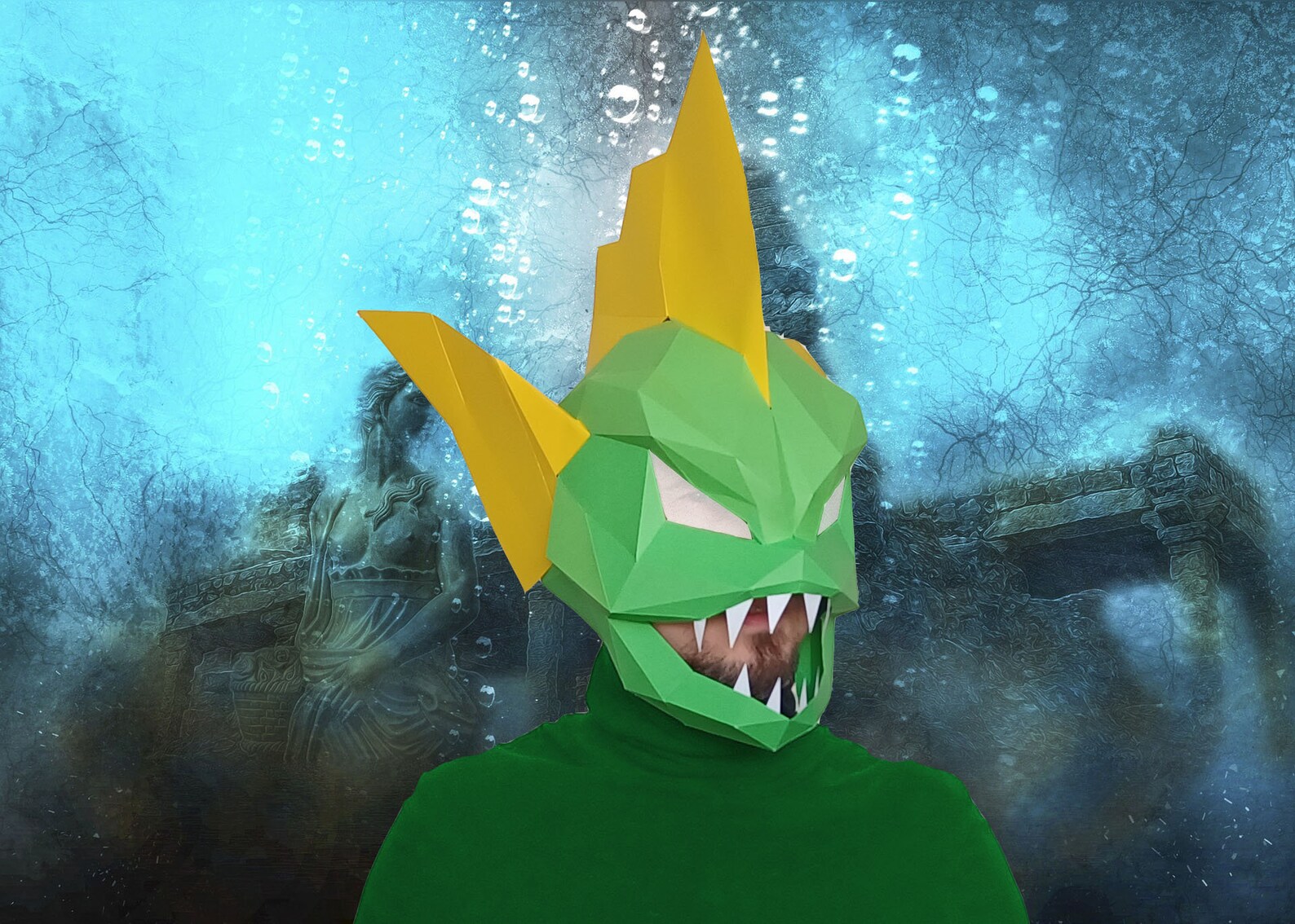 Fish Monster Mask Papercraft Pattern : DIY Mask Paper Craft - Etsy