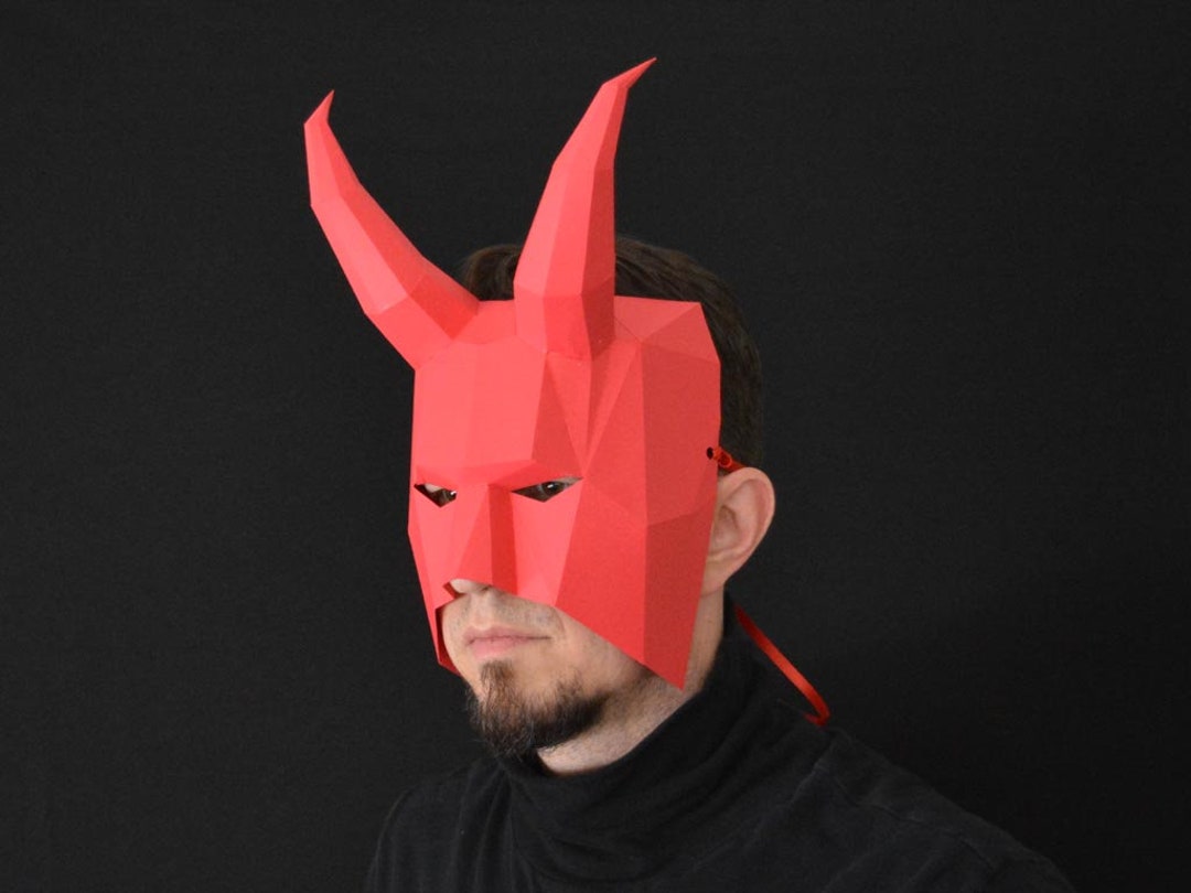 Demon Horns Face Mask for Halloween - DIY Pattern Builds in 30 Minutes ...
