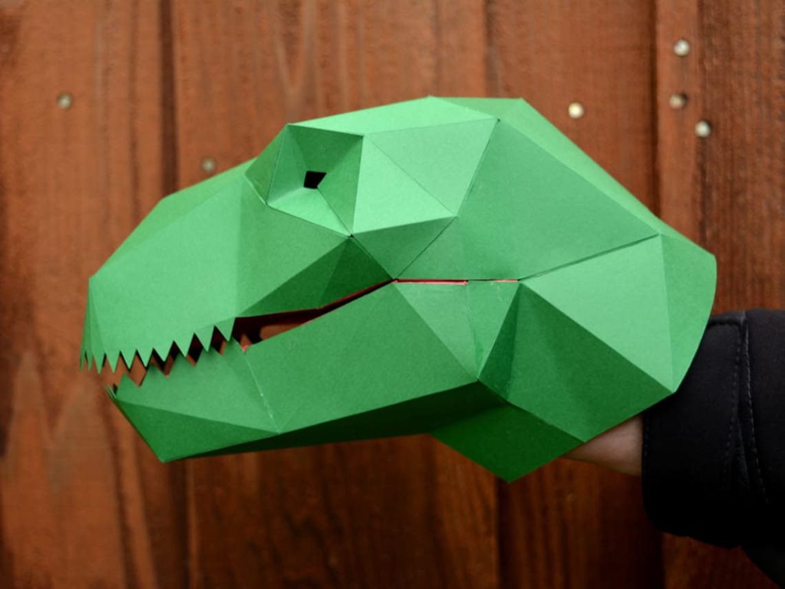 T-Rex Puppet Build a Paper Hand Puppet Dinosaur Puppet | Etsy