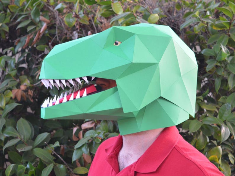 Dinosaur Mask Talking T-rex Mask Pattern Build a Dinosaur | Etsy