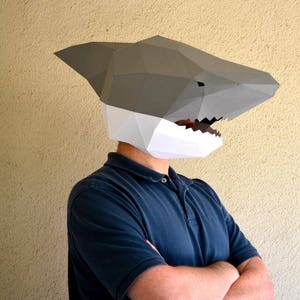 Shark Mask - Papercraft Template | Baby Shark Animal Mask Halloween ...