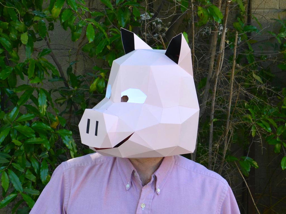 Toon Pig Mask Papercraft Pattern Cartoon Mask Printable - Etsy