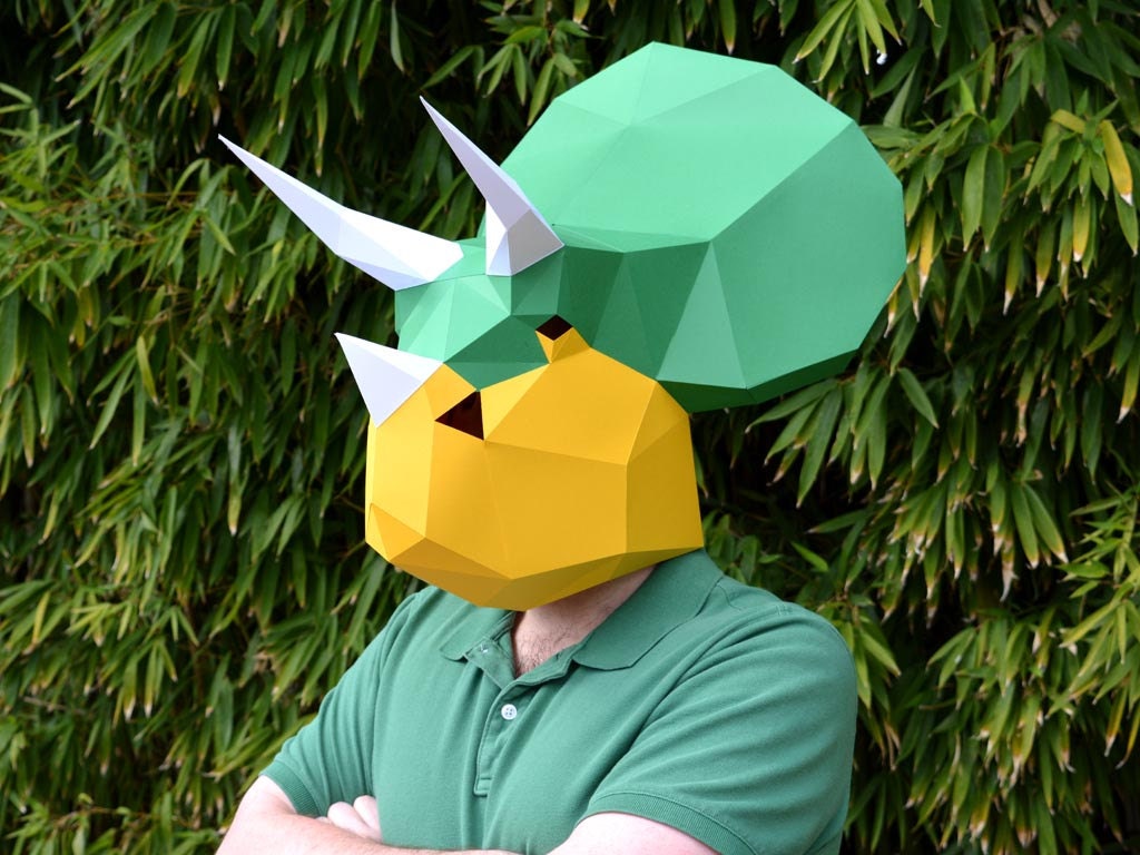 Dinosaur Mask - Triceratops | Great Dinosaur Birthday Fun! | Halloween ...