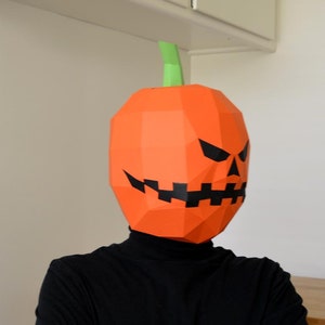 DIY Jack-o-lantern Paper Mask Pattern – Halloween Costume (PDF Pattern ...