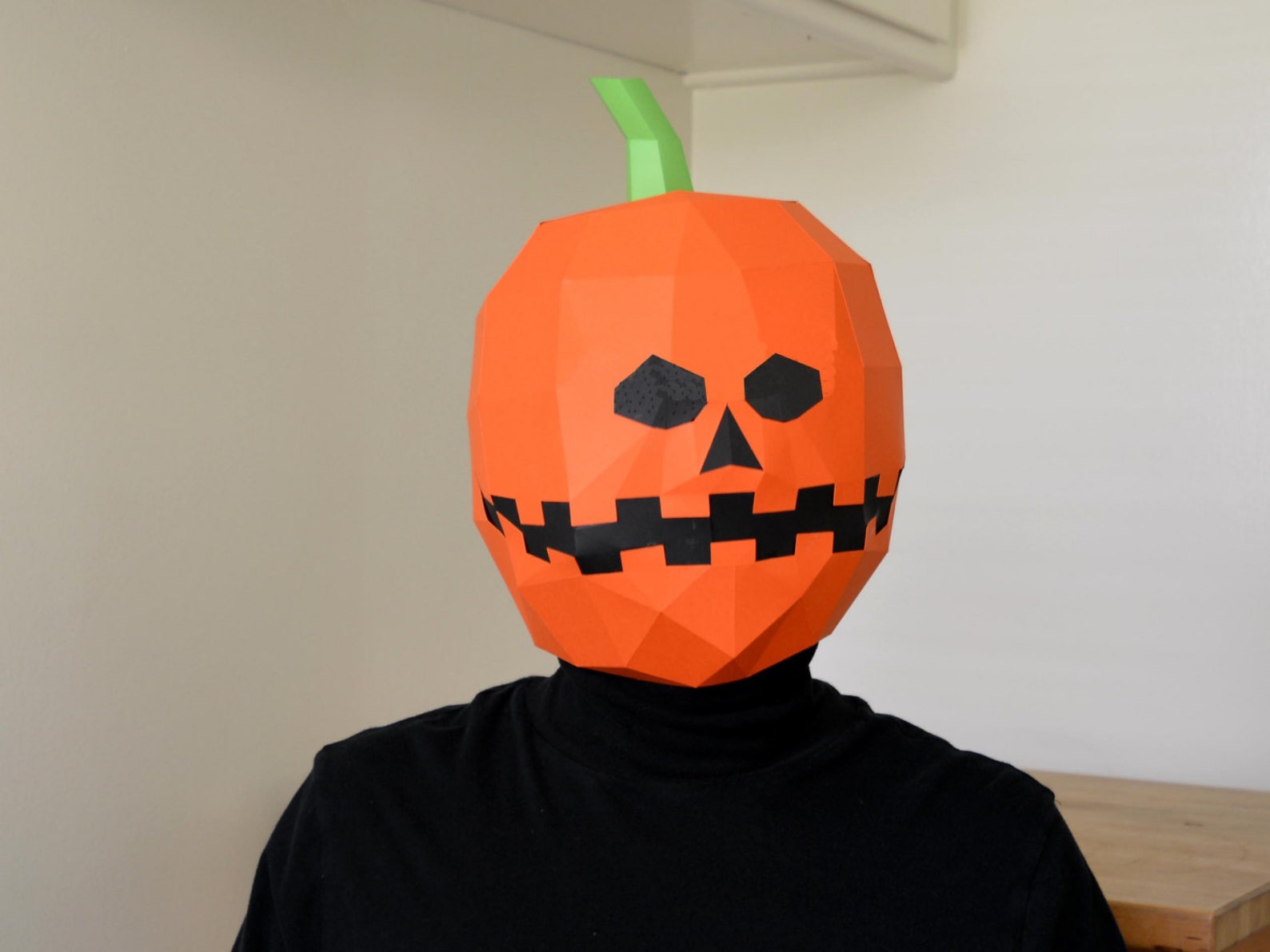 Jack-o-lantern Mask - Paper Pattern Instant Download | Halloween Mask ...