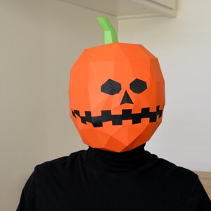 Jack-o-lantern Mask - Paper Pattern Instant Download | Halloween Mask ...