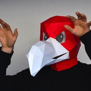 Vulture Mask Papercraft Pattern | Printable Halloween Costume (PDF) - Etsy