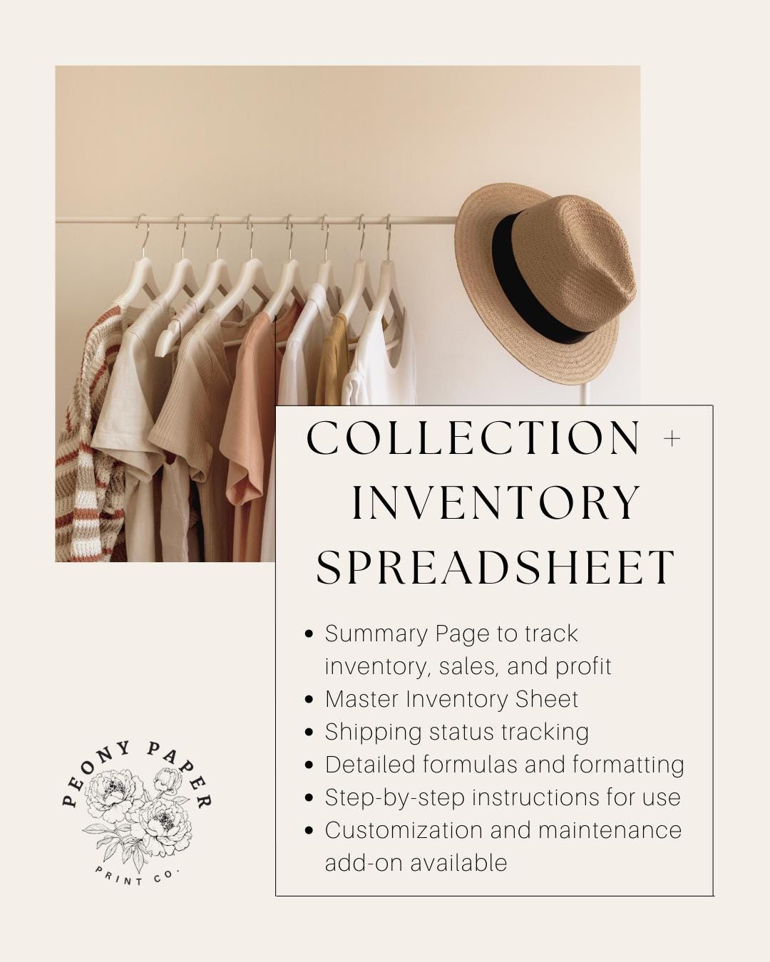 Inventory Spreadsheet for Thrift Shops | Inventory Tracker, Social ...
