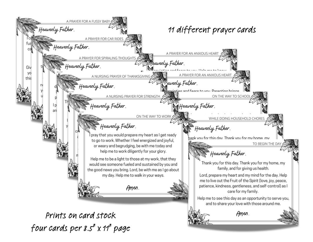 Daily Prayer Cards (set of 11) - Etsy