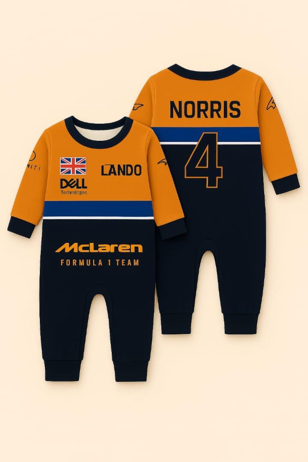 Lando Norris Baby Romper: Mclaren F1 Bodysuit - Etsy