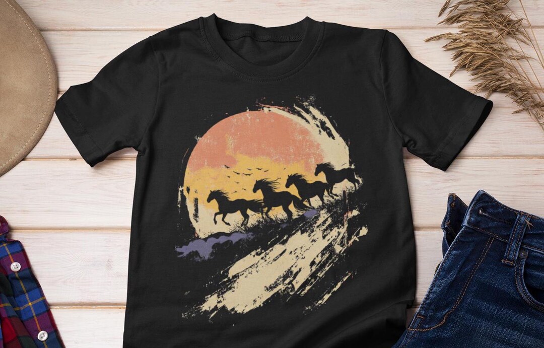 Wild Horses Band Tee: Vintage 70s Rock & Western Style - Etsy