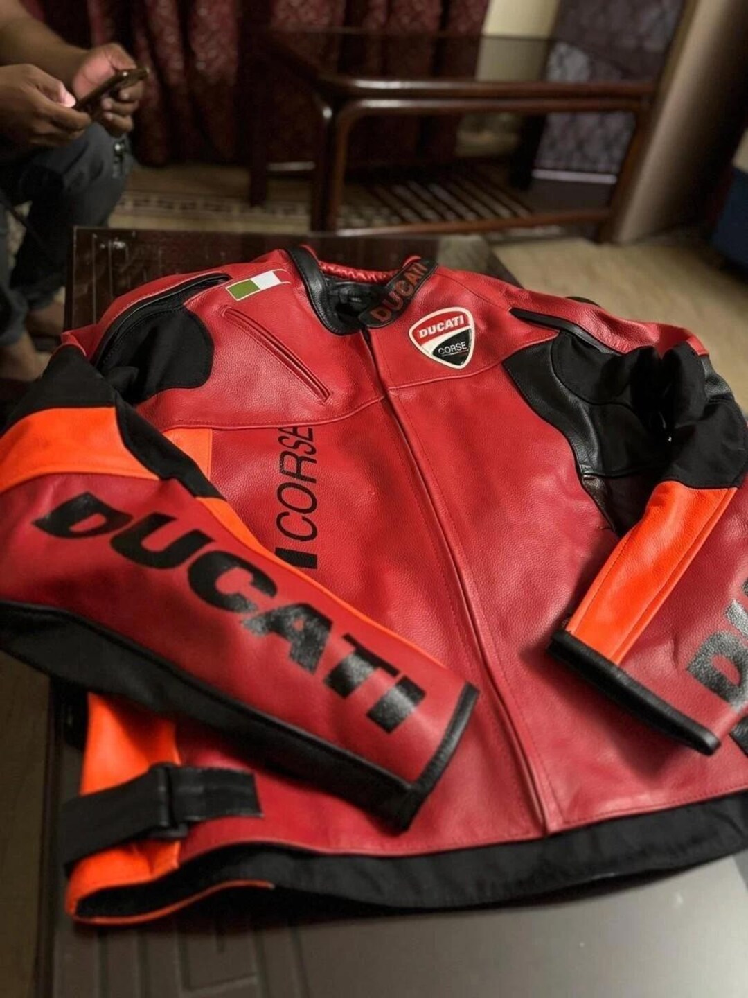 Ducati Corse Leather Motorcycle Jacket | Men's Racing Biker Jacket ...