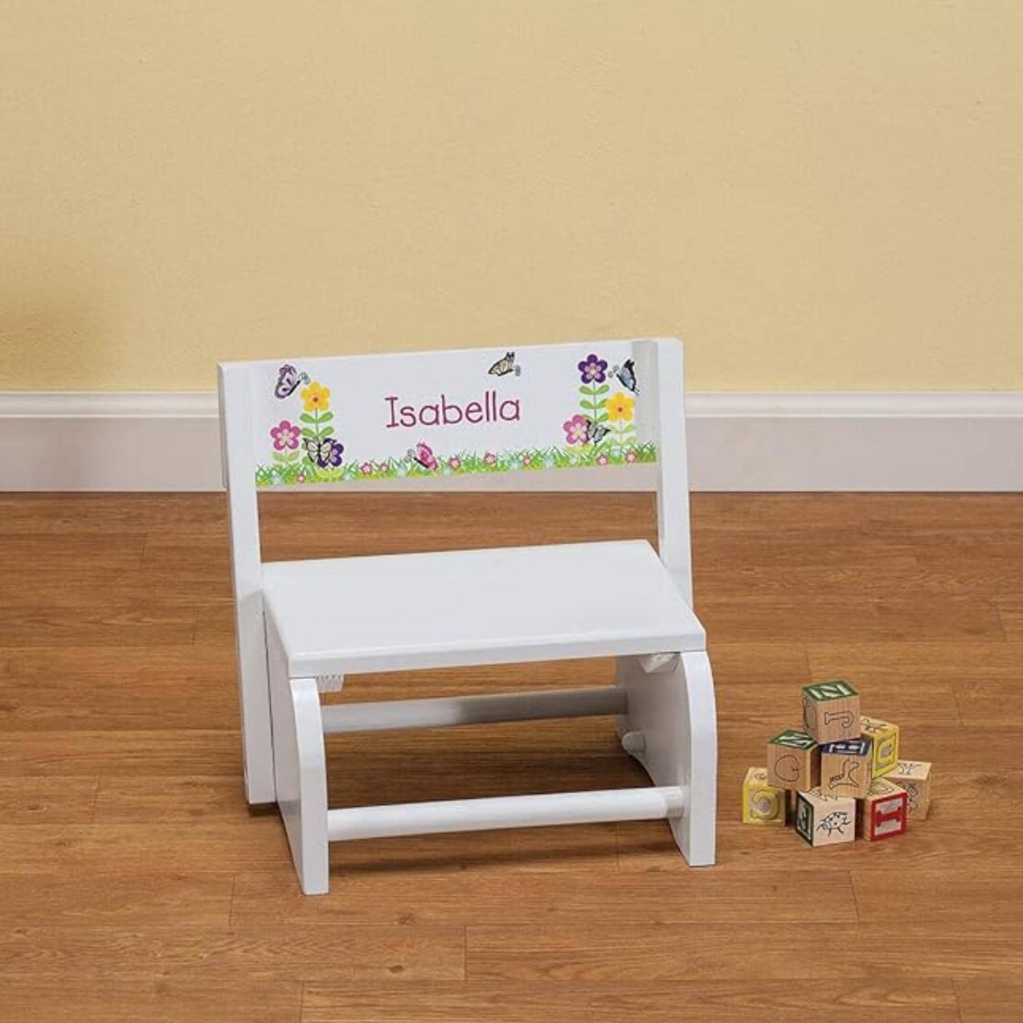 Wooden Custom Name Step Stool, Personalized Children's 2-in-1 Step ...