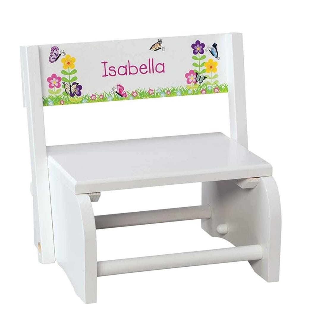 Wooden Custom Name Step Stool, Personalized Children's 2-in-1 Step ...