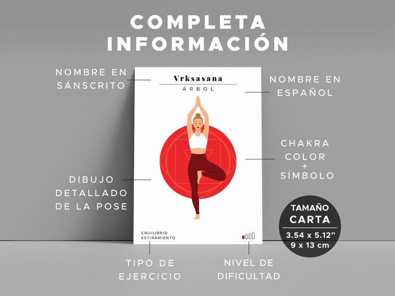 Printable Yoga Pose Flashcards - Chakras Edition - Spanish & Sanskrit ...