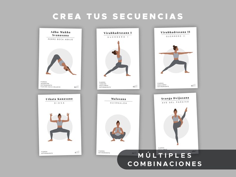 Yoga Pose Flashcards - Printable PDF File A4 With Cutting Lines - Card ...