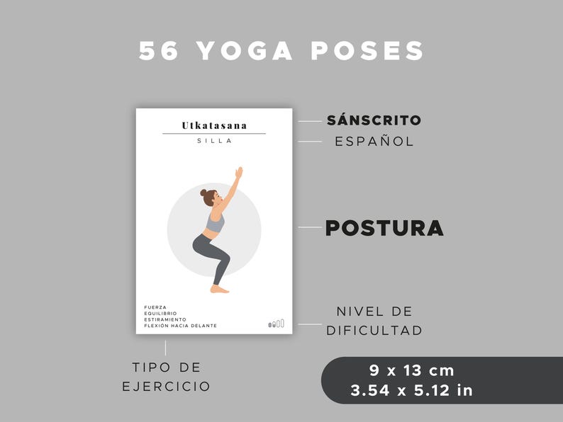 Yoga Pose Flashcards - Printable PDF File A4 With Cutting Lines - Card ...