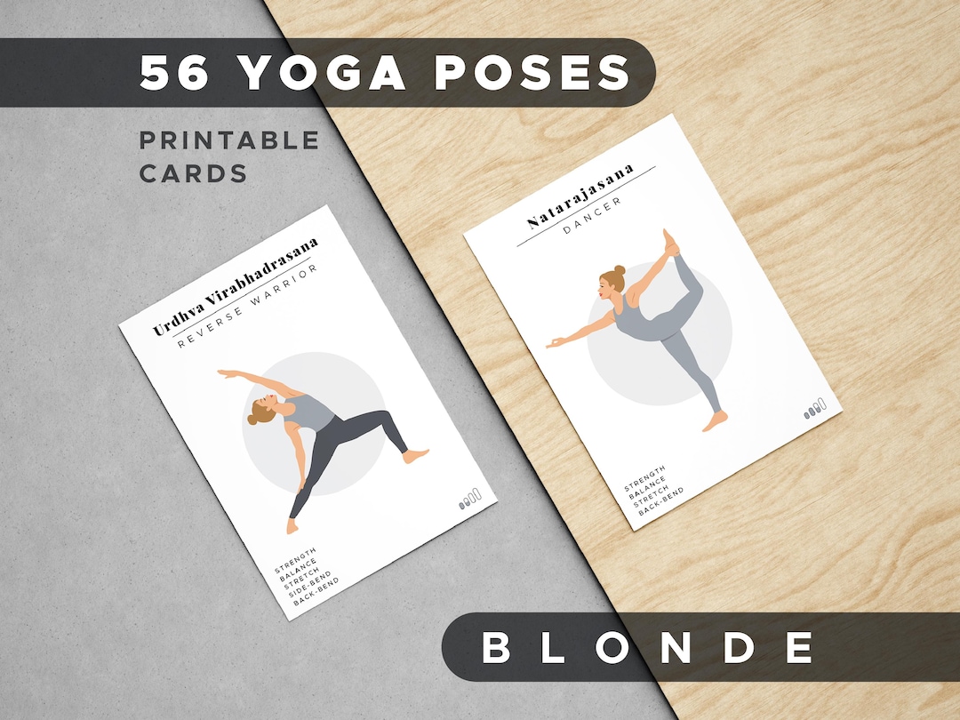 Yoga Pose Flashcards - Printable PDF File A4 With Cutting Lines - Card ...
