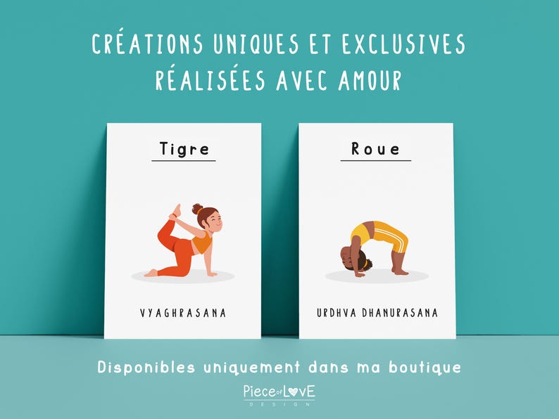 Kids Yoga Poses Flashcards, French & Sanskrit, Printable Digital ...