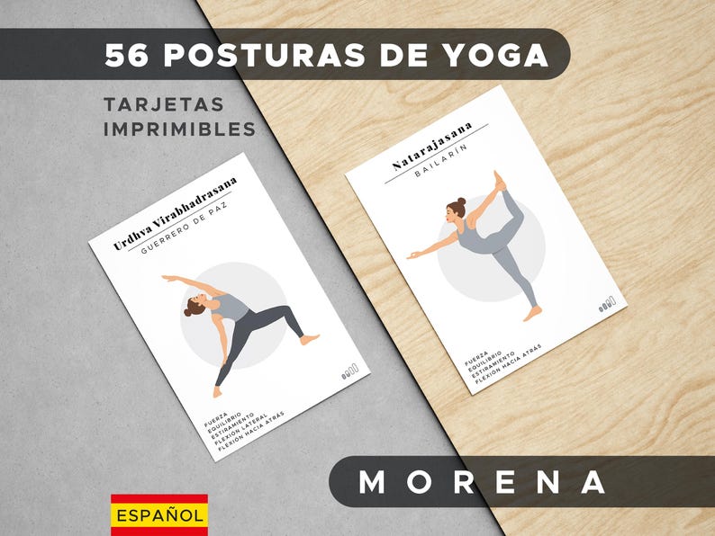 Printable Yoga Pose Flashcards - Sanskrit & Spanish - Digital Download ...