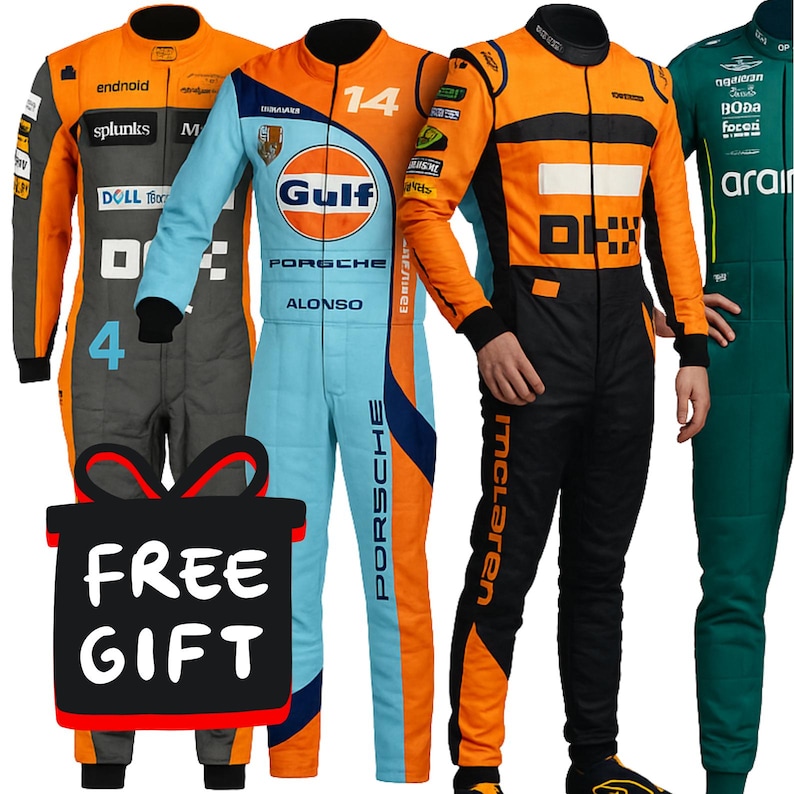 Formula 1 (F1) Go Karting Racing Suits Available in All Sizes - 2 Free Gifts - We Offer Free ...