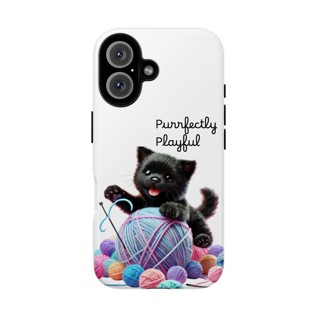 Playful Black Cat | Good Luck Phone Case | - Etsy