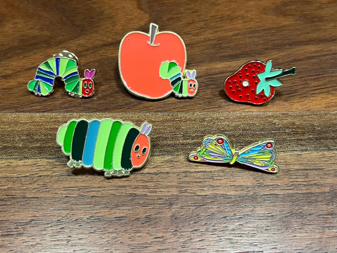 Storybook Hungry Caterpillar Enamel Pins - Etsy