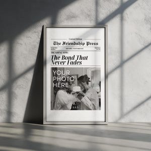 Personalized Friendship Newspaper Photo Print – Custom Friendship Gift ...